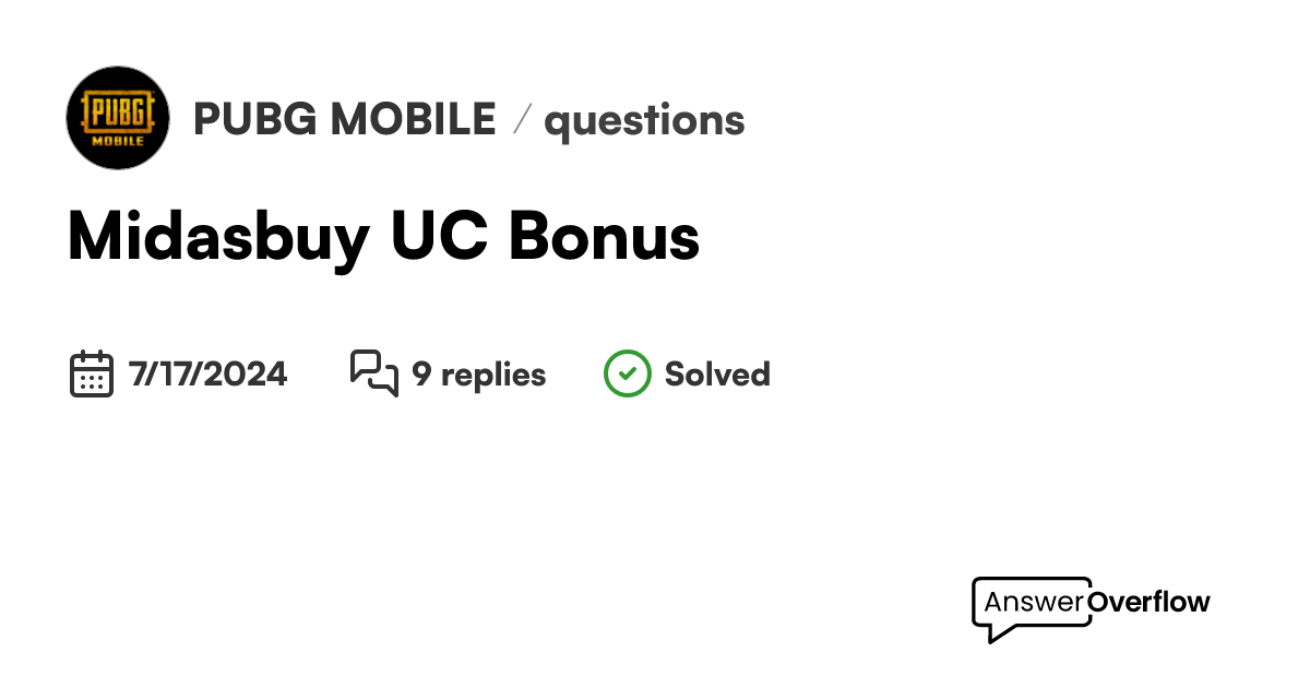 Midasbuy UC Bonus - PUBG MOBILE