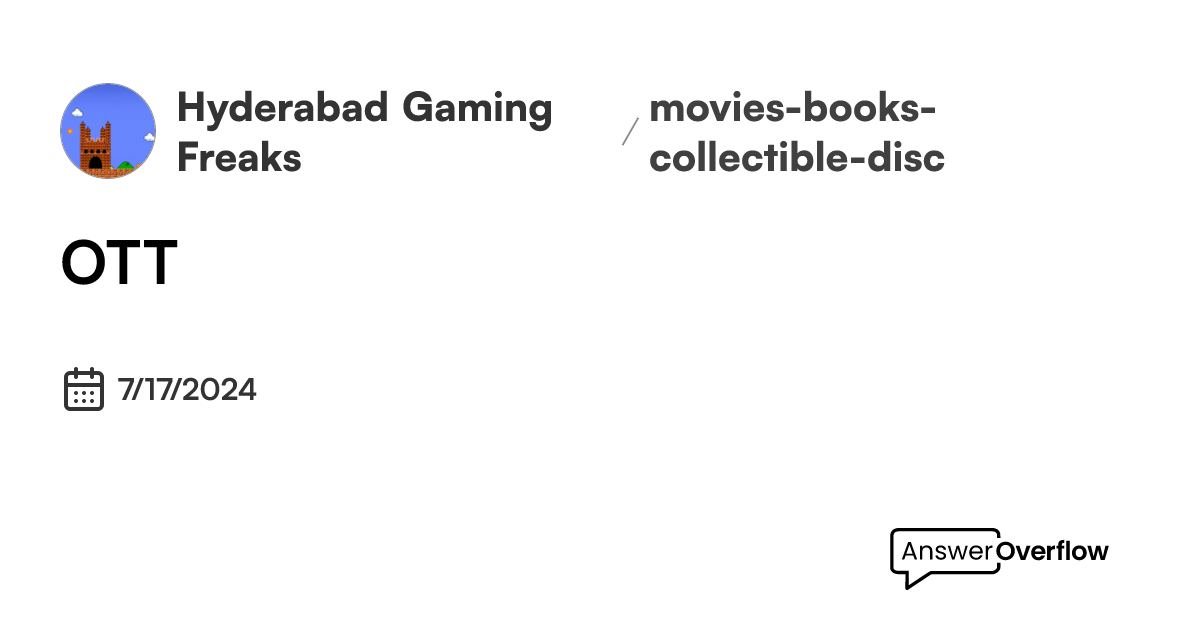 OTT - Hyderabad Gaming Freaks!🎮🇮🇳