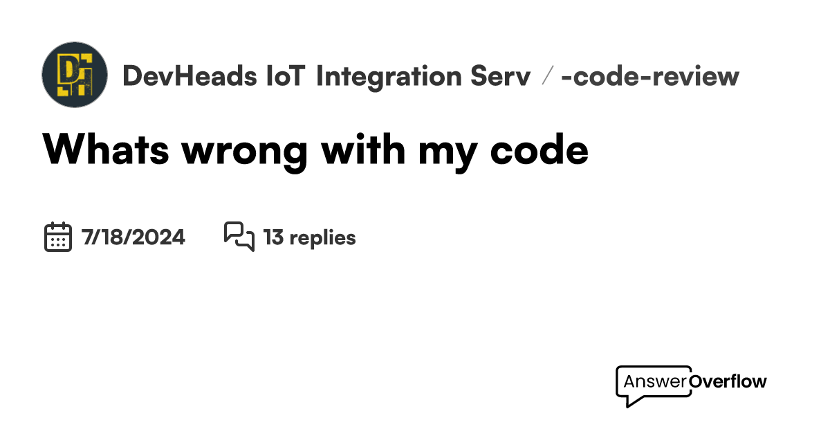 What's wrong with my code? - DevHeads IoT Integration Server