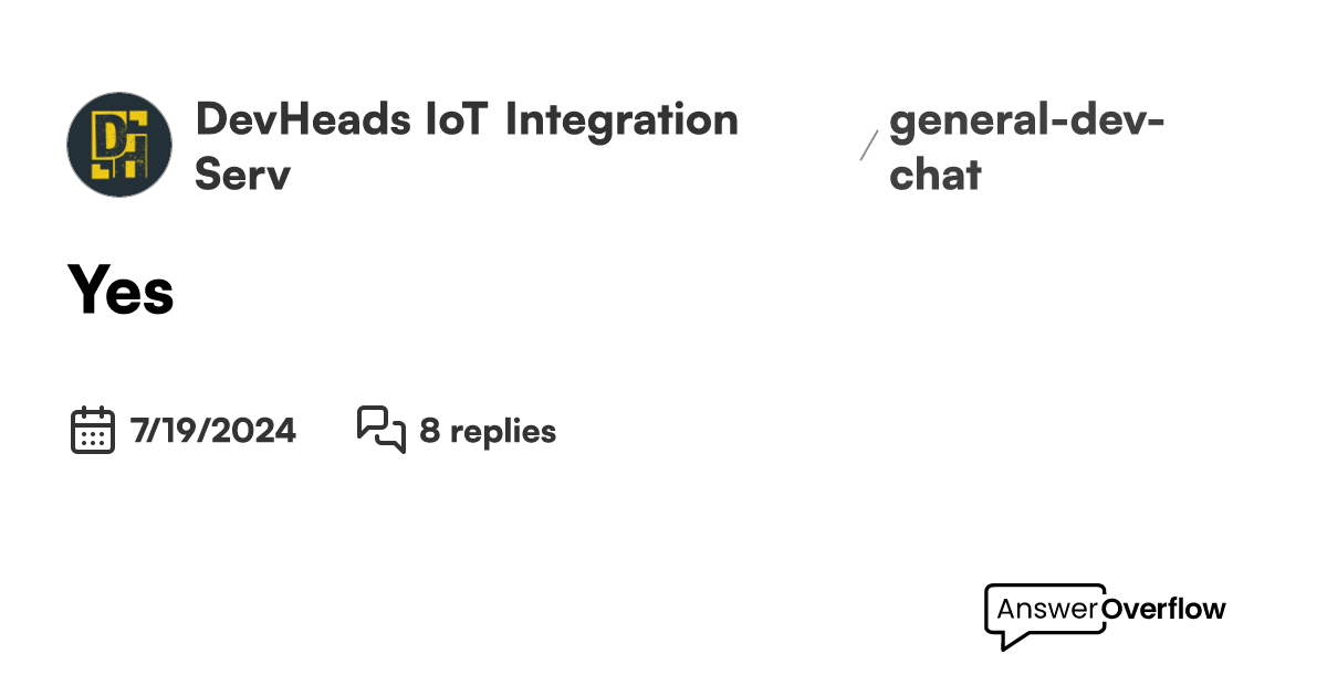 Yes, - DevHeads IoT Integration Server