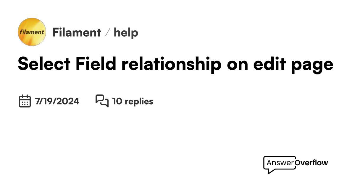 Select Field relationship on edit page - Filament