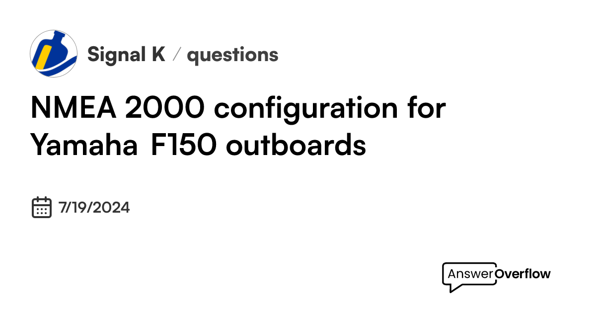 NMEA 2000 configuration for Yamaha F150 outboards - Signal K