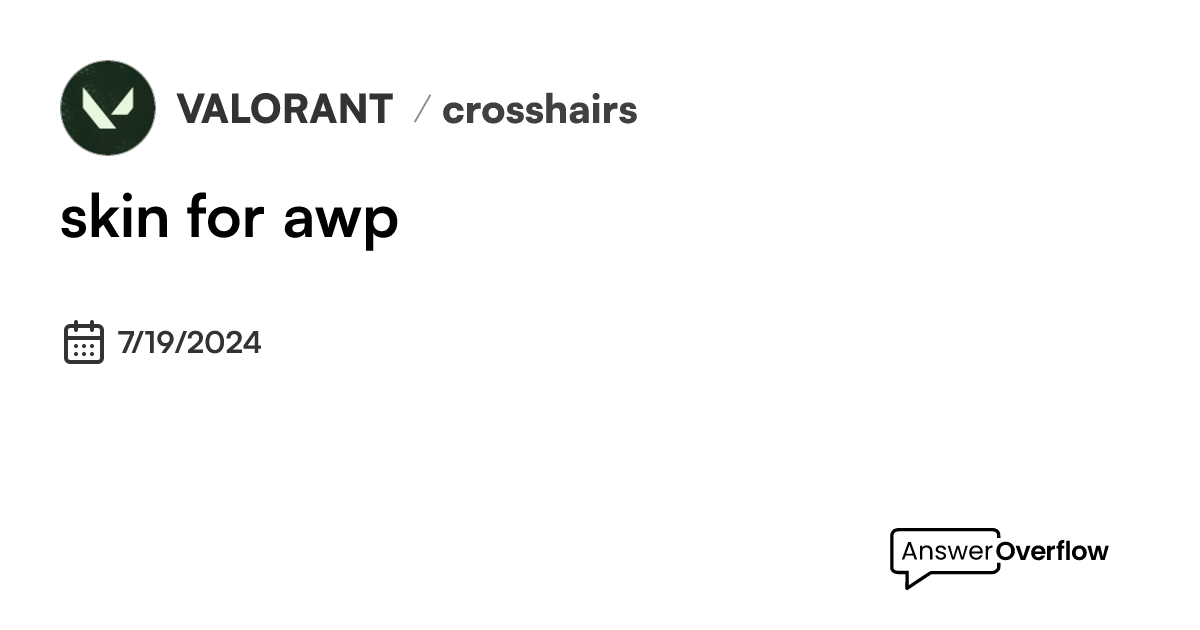 skin for awp? - VALORANT