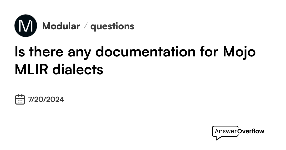 Is there any documentation for Mojo MLIR dialect(s)? - Modular