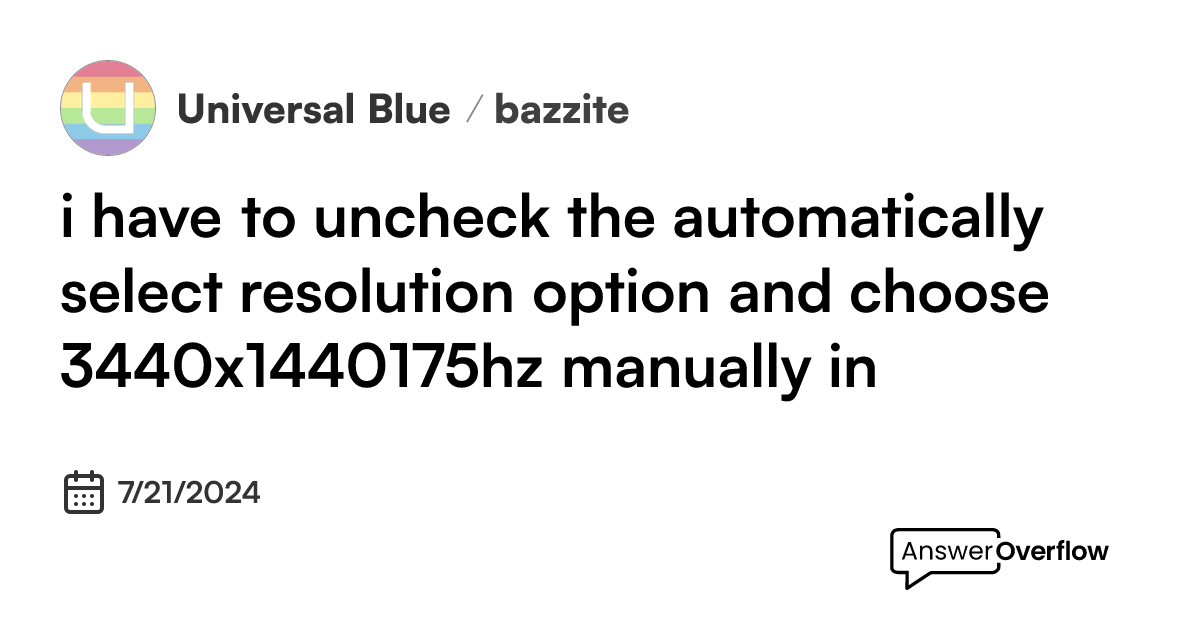 i have to uncheck the automatically select resolution option and choose 3440x1440@175hz manually ...