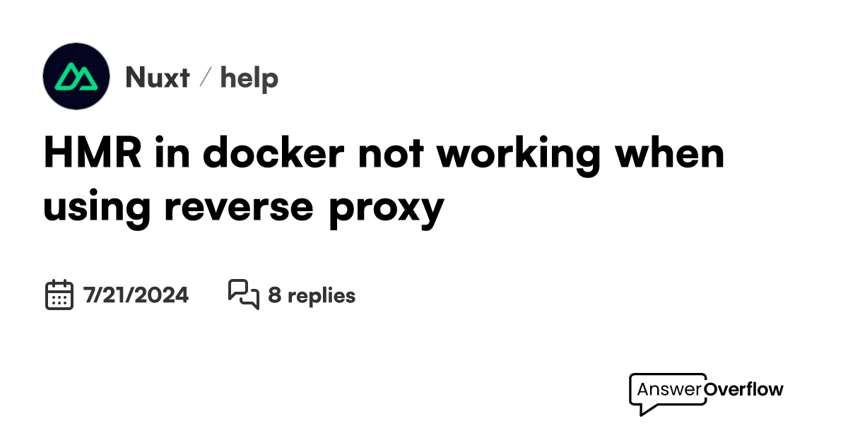 HMR in docker not working when using reverse proxy - Nuxt