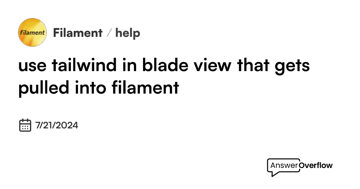 use tailwind in blade view that get's pulled into filament - Filament