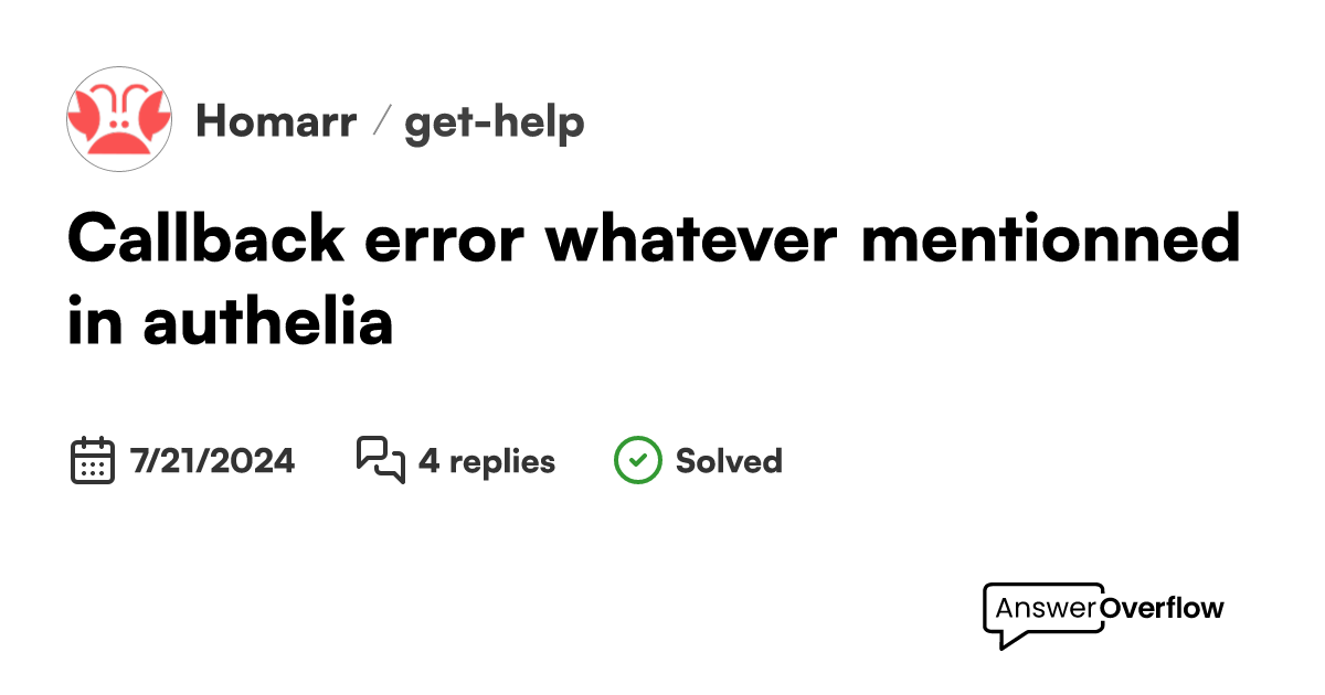 Callback error whatever mentionned in authelia - Homarr