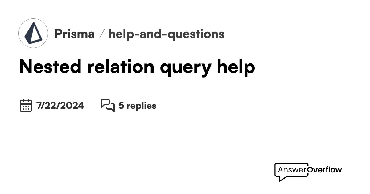 Nested relation query help - Prisma