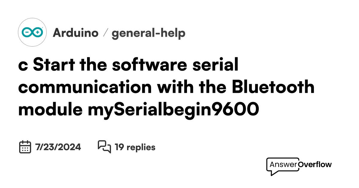 ```c++ // Start the software serial communication with the Bluetooth module mySerial.begin(9600 ...