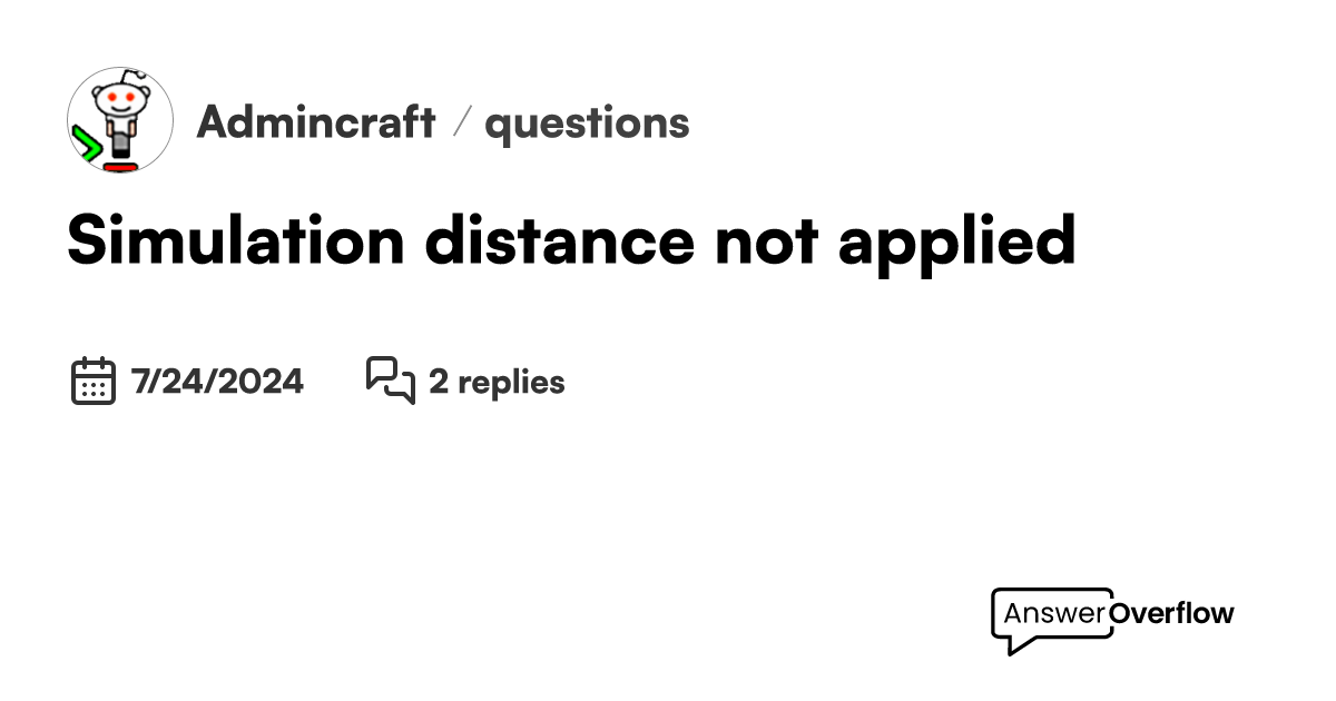 Simulation distance not applied - Admincraft