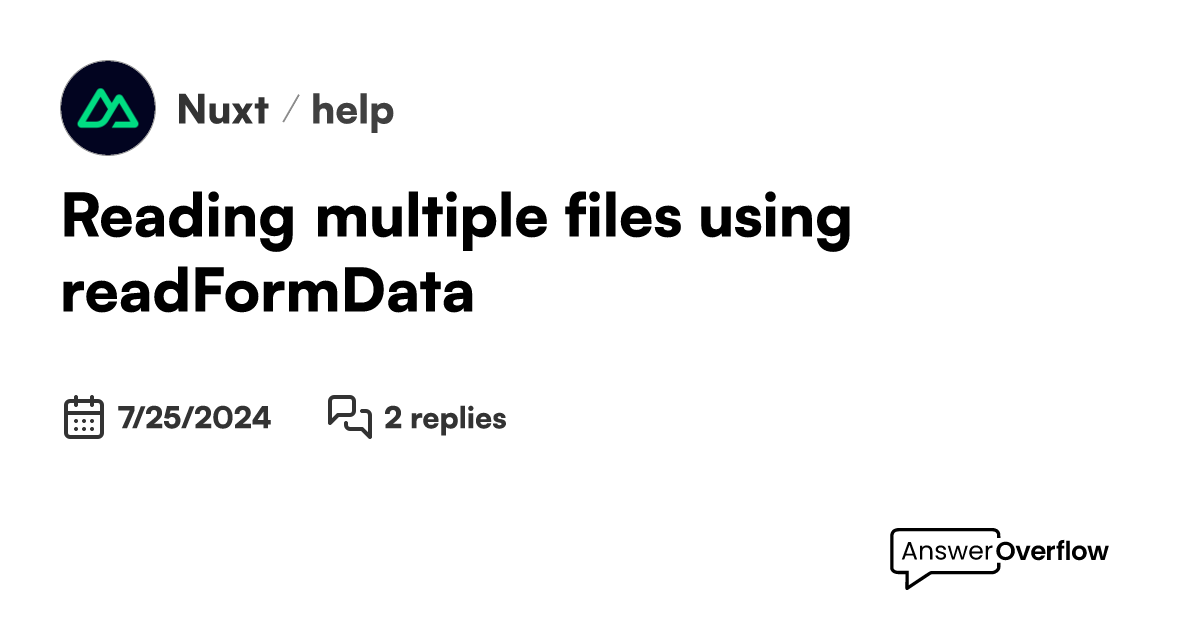 Reading multiple files using readFormData - Nuxt