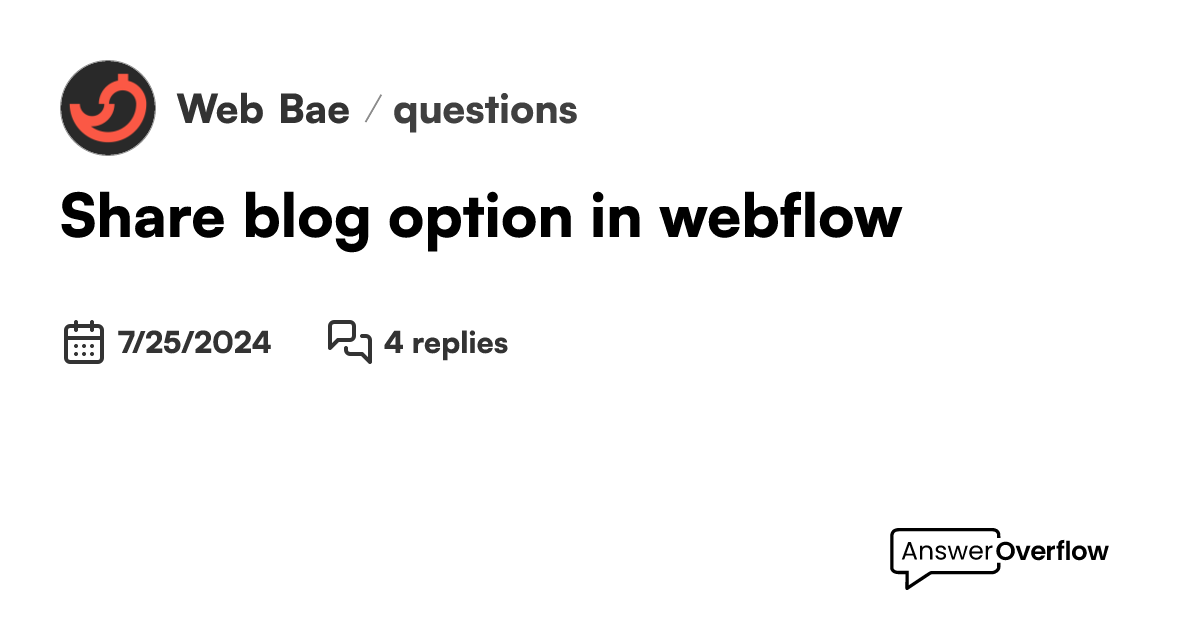 Share blog option in webflow - Web Bae