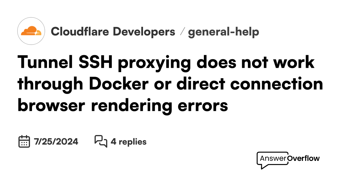 Tunnel Ssh Proxying Does Not Work Through Docker Or Direct Connection Browser Rendering Errors