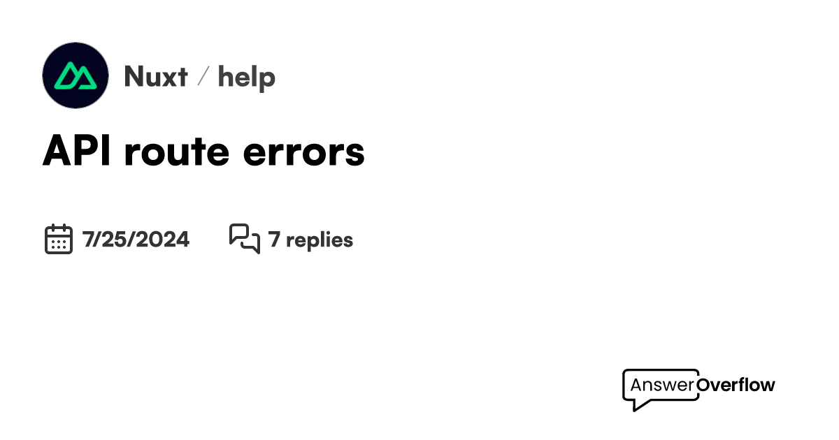 API route errors - Nuxt