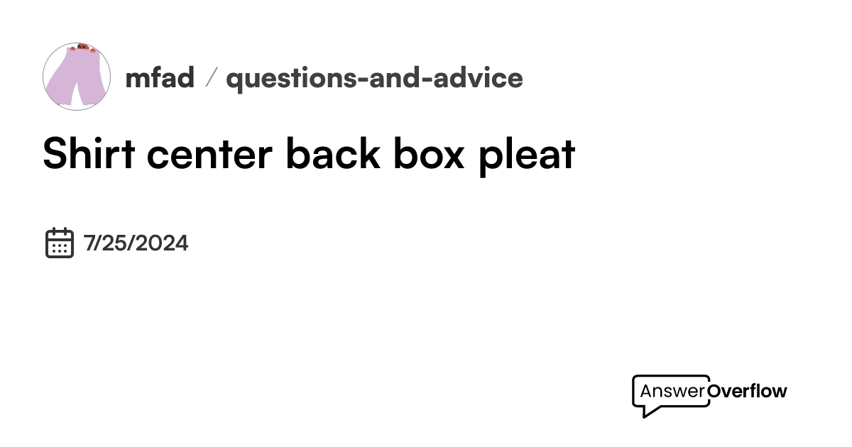 Shirt center back box pleat - mfad