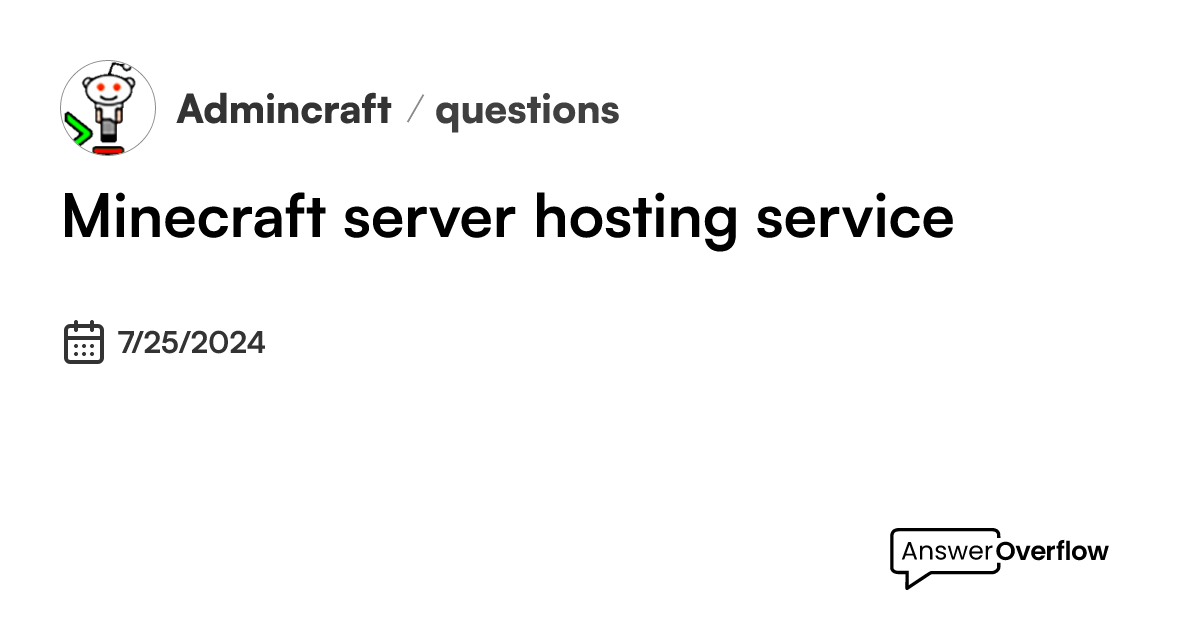 Minecraft server hosting service - Admincraft