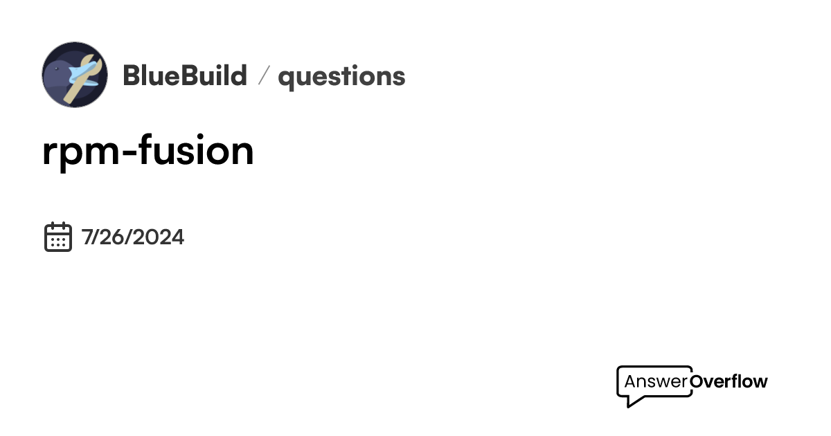 rpm-fusion - BlueBuild