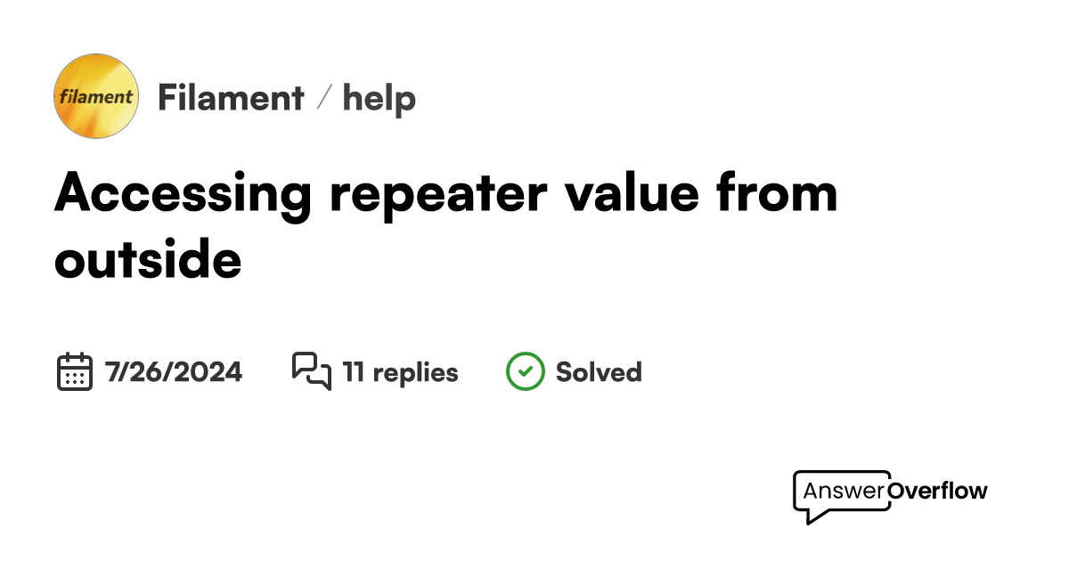 Accessing repeater value from outside - Filament