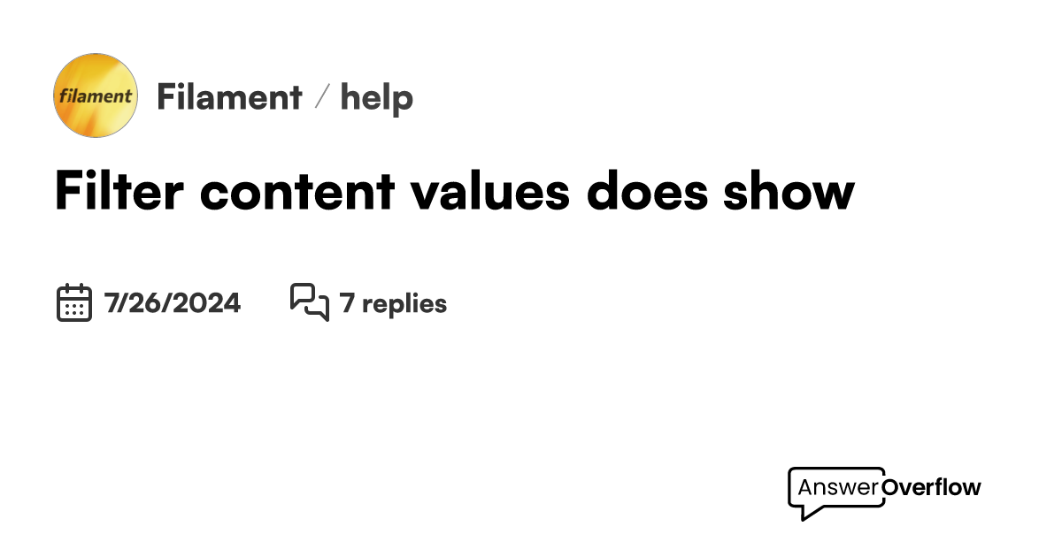Filter content values does show - Filament