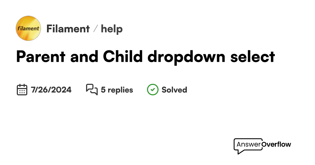 Parent and Child dropdown select - Filament