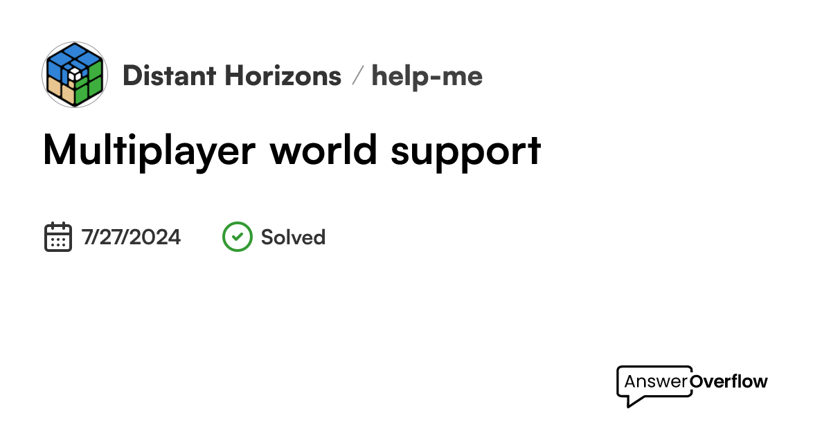 Multiplayer world support - Distant Horizons