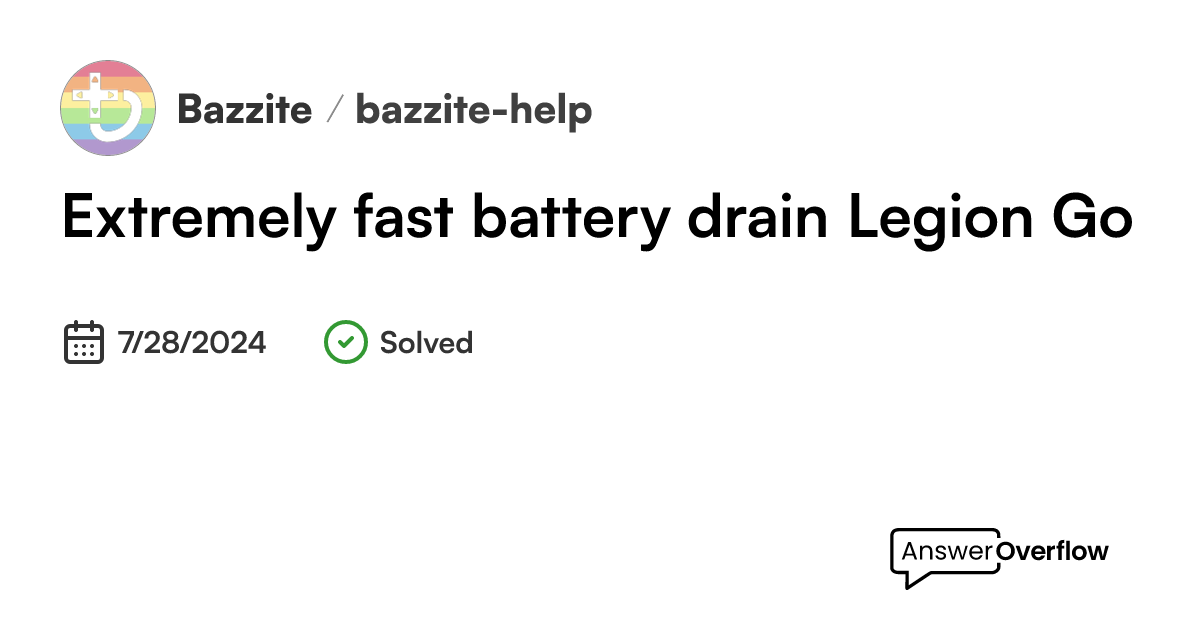 Extremely fast battery drain (Legion Go) - Bazzite