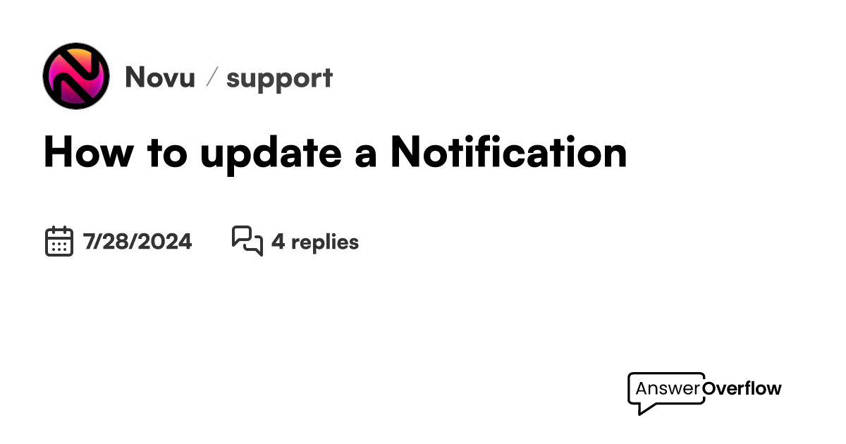 How to update a % Notification - Novu