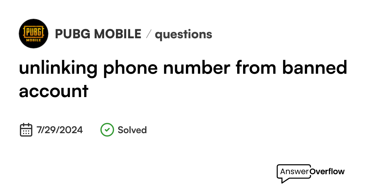 unlinking phone number from banned account. - PUBG MOBILE