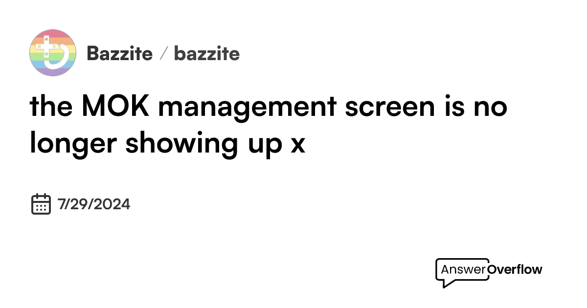 the MOK management screen is no longer showing up x) - Universal Blue