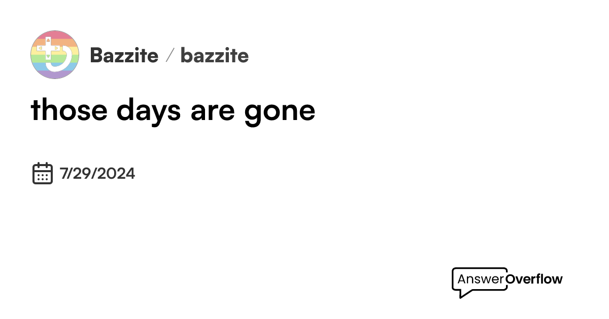 those days are gone - Universal Blue