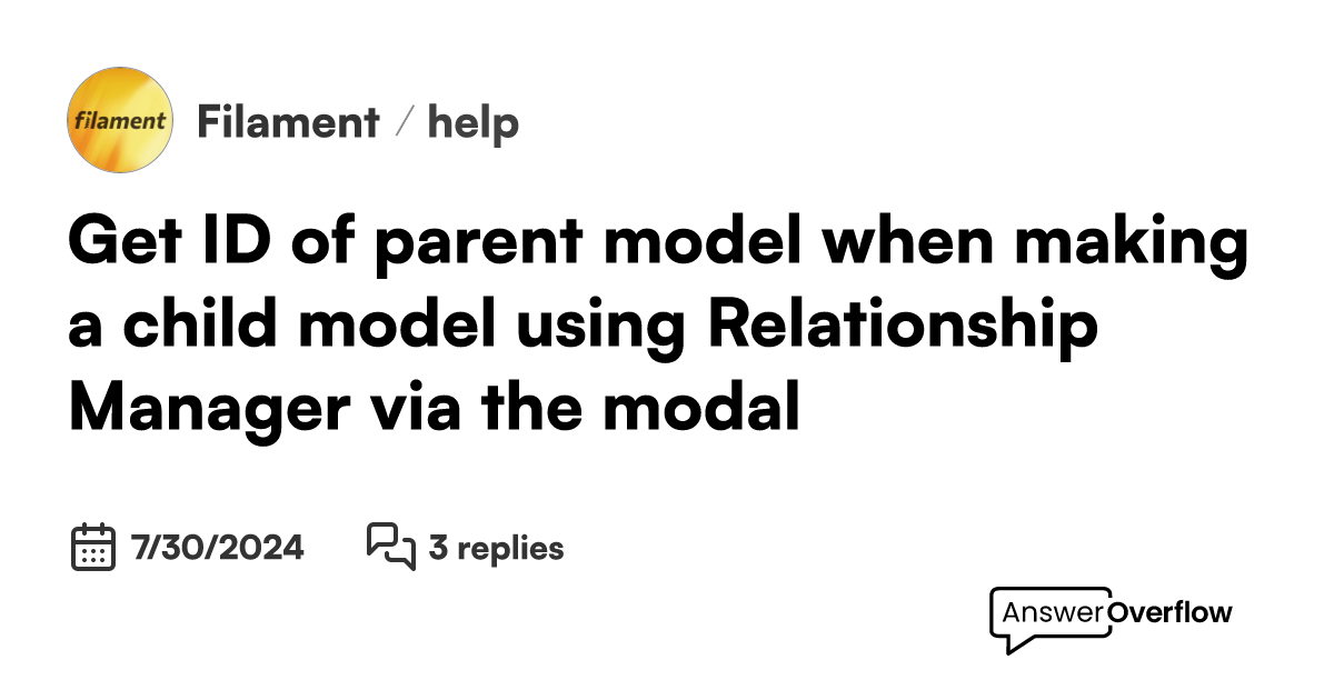 Get ID of parent model when making a child model using Relationship Manager via the modal - Filament