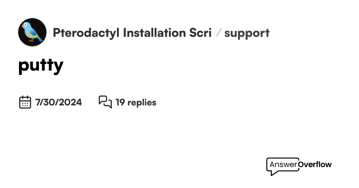 putty - Pterodactyl Installation Script