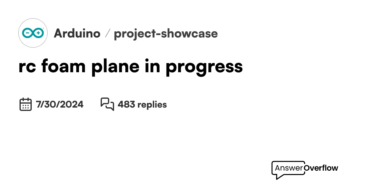 rc foam plane ( in progress ) - Arduino