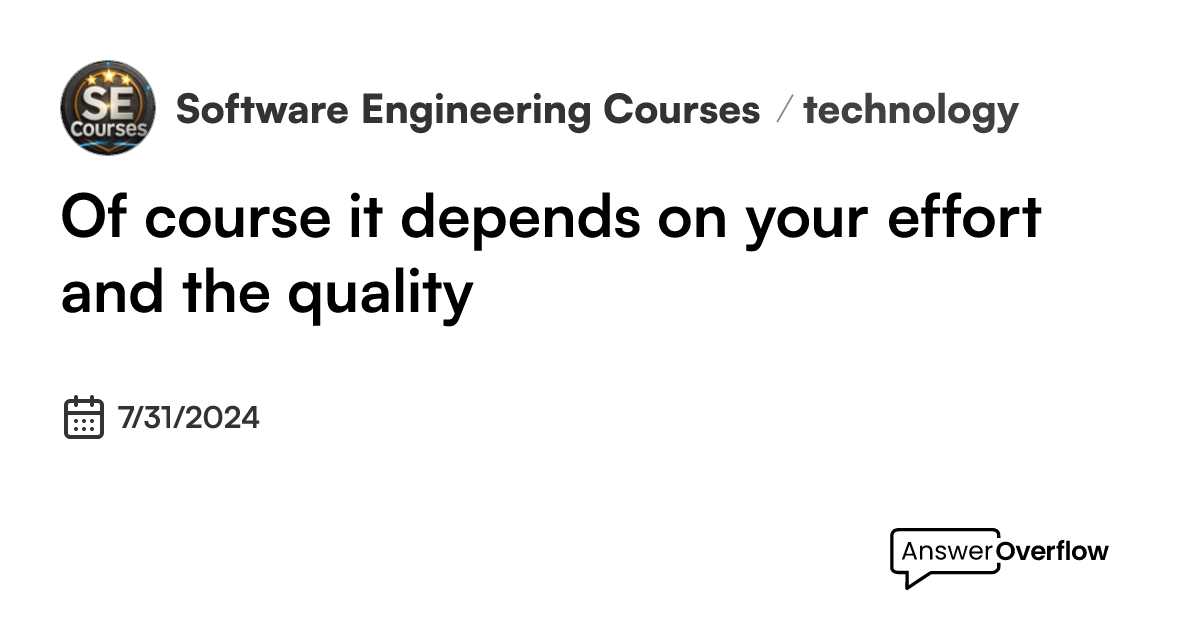 Of course it depends on your effort and the quality - Software Engineering Courses (SECourses)