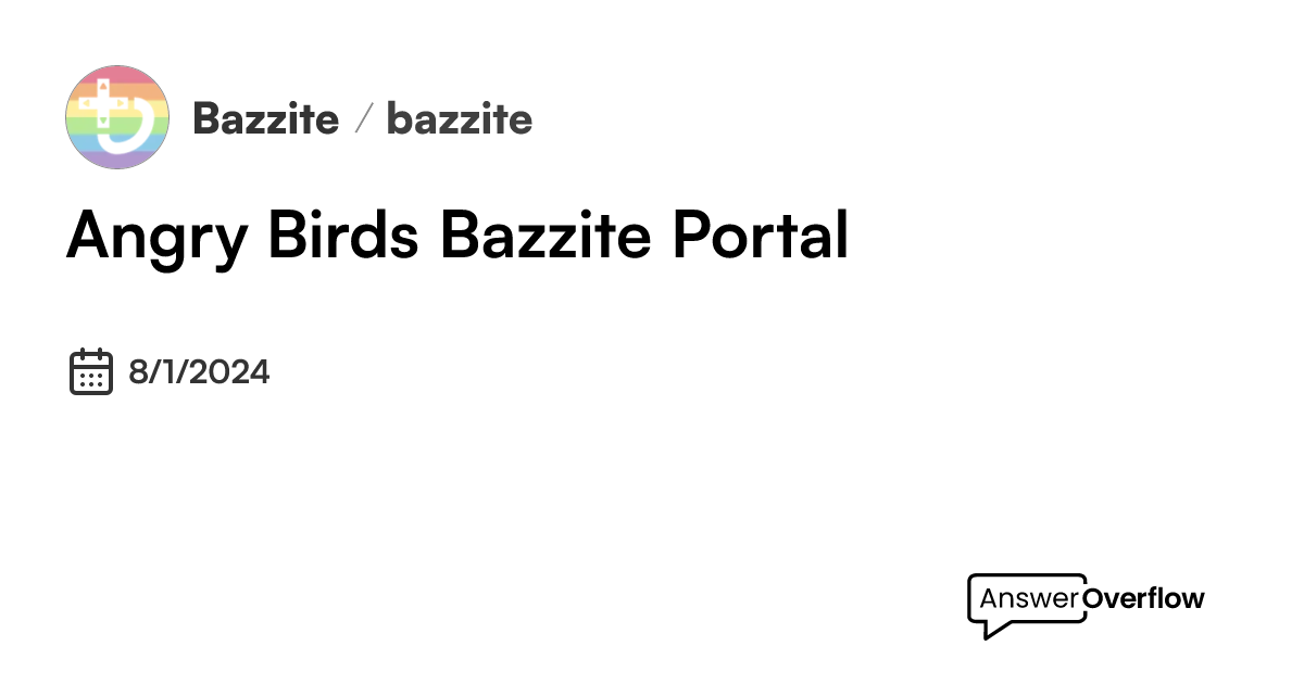 Angry Birds Bazzite Portal - Universal Blue