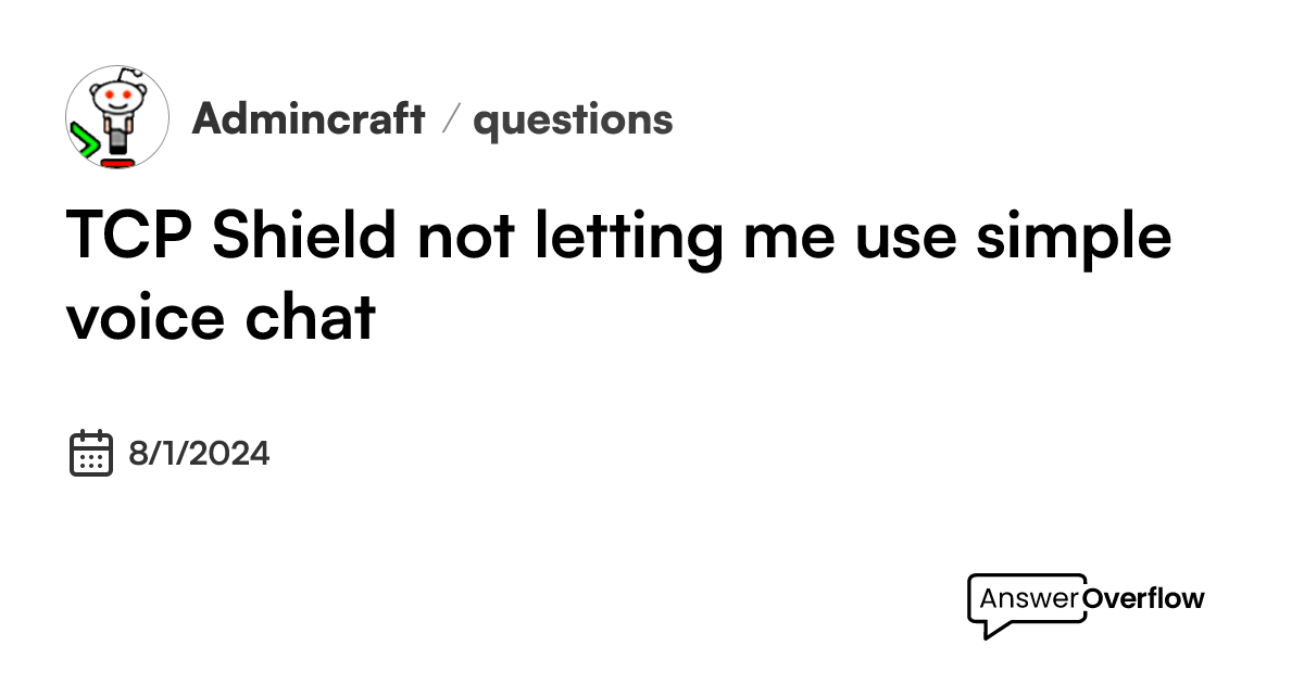 TCP Shield not letting me use simple voice chat. - Admincraft