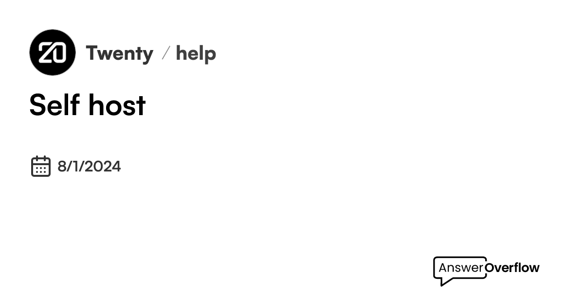 Self host - Twenty