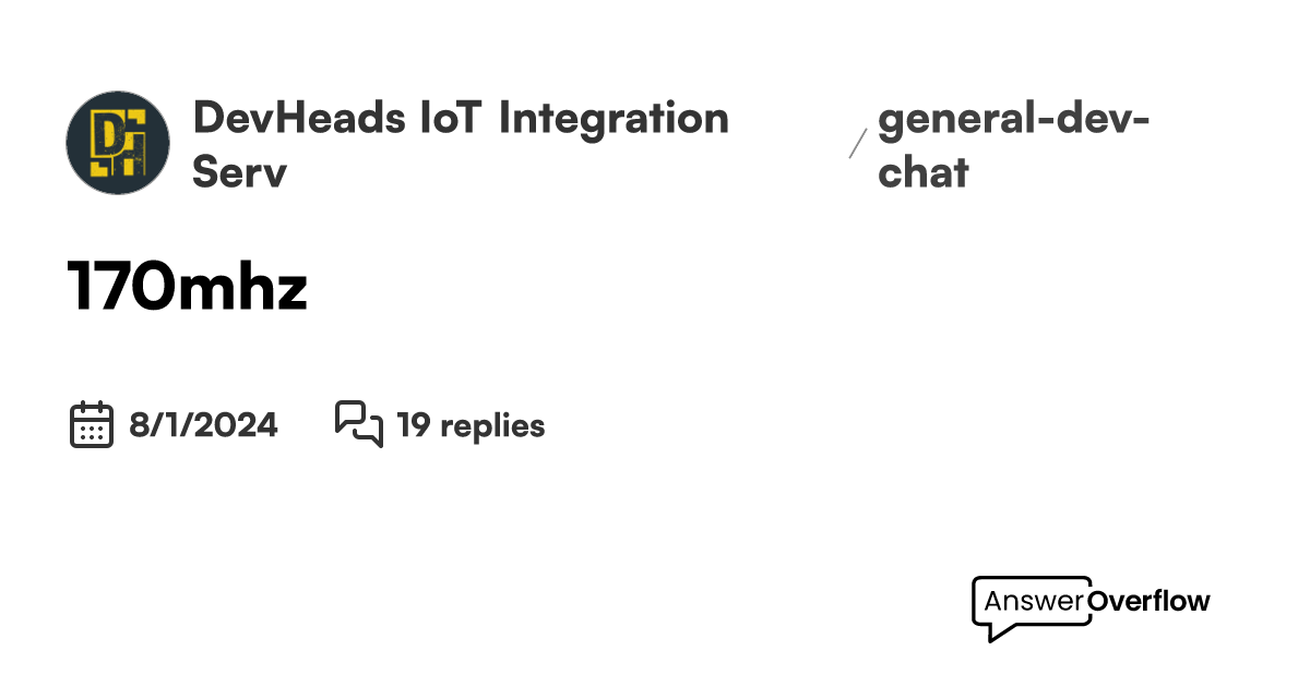 170mhz - DevHeads IoT Integration Server