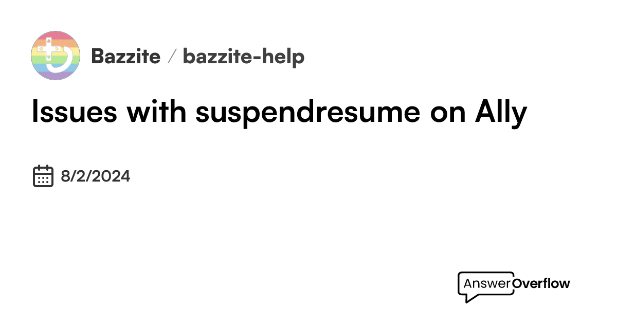 Issues with suspend/resume on Ally - Universal Blue