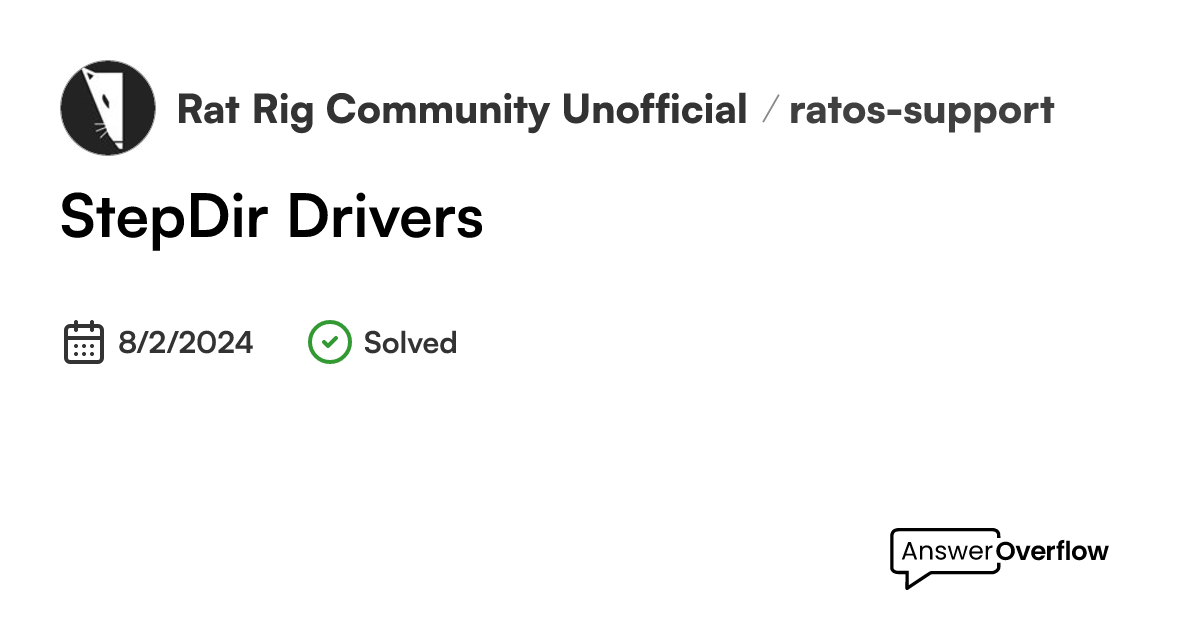 Step/Dir Drivers - Rat Rig Community [Unofficial]
