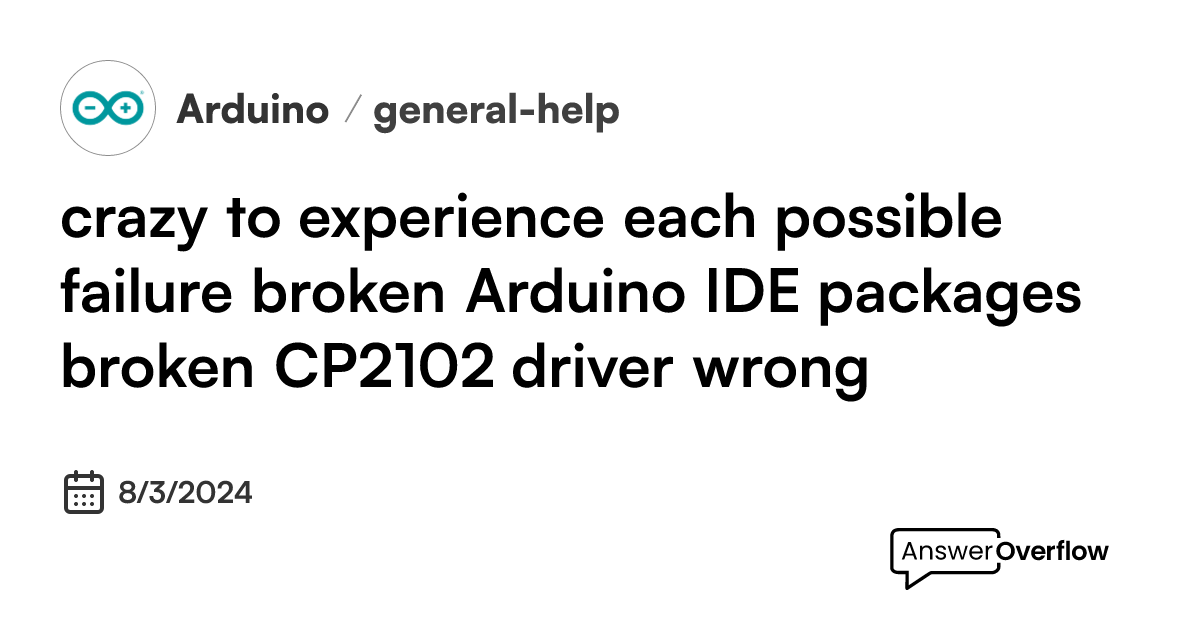 crazy to experience each possible failure: broken Arduino IDE packages ...