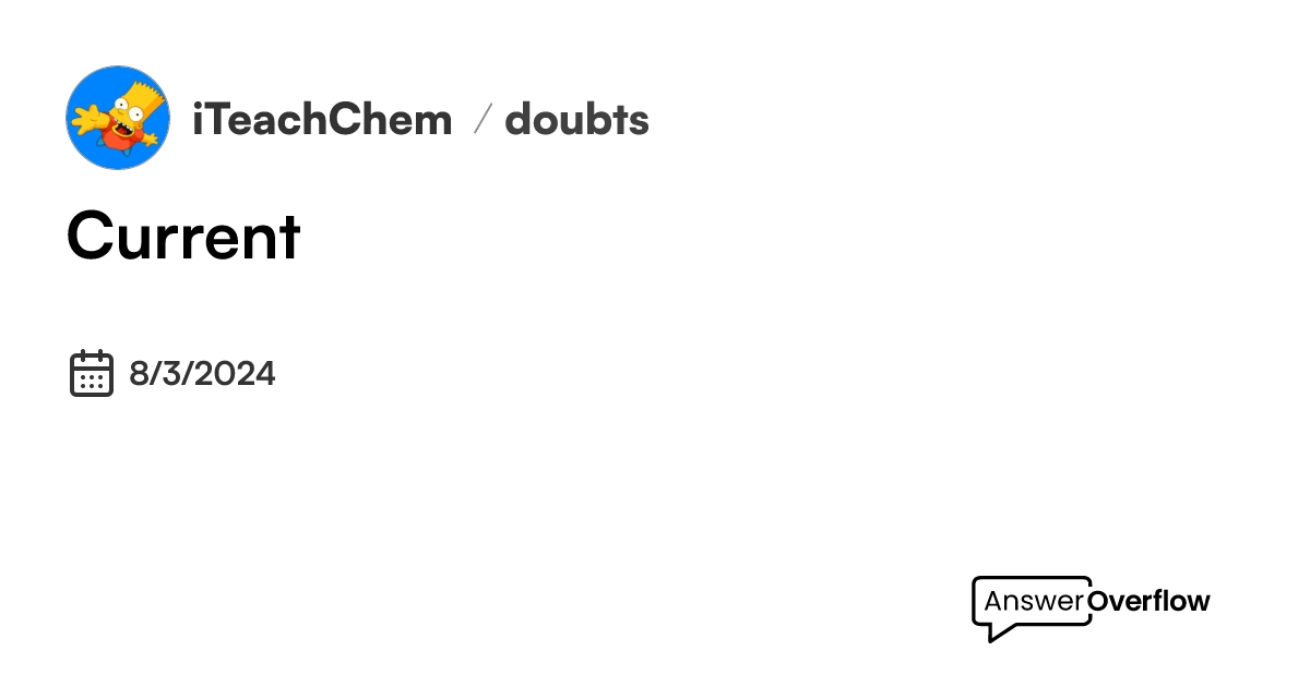 Current - iTeachChem