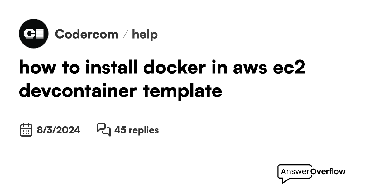 how to install docker in aws ec2 (devcontainer) template? - Coder.com