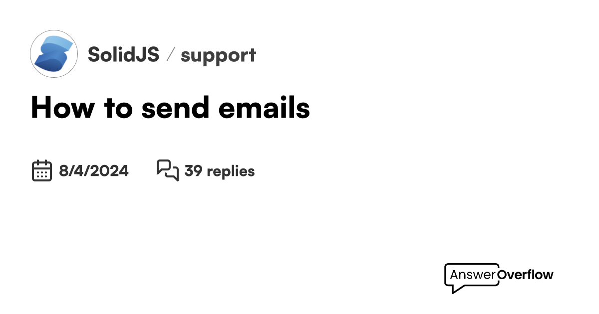 How to send emails - SolidJS