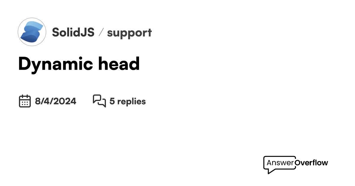 Dynamic ` ` - SolidJS