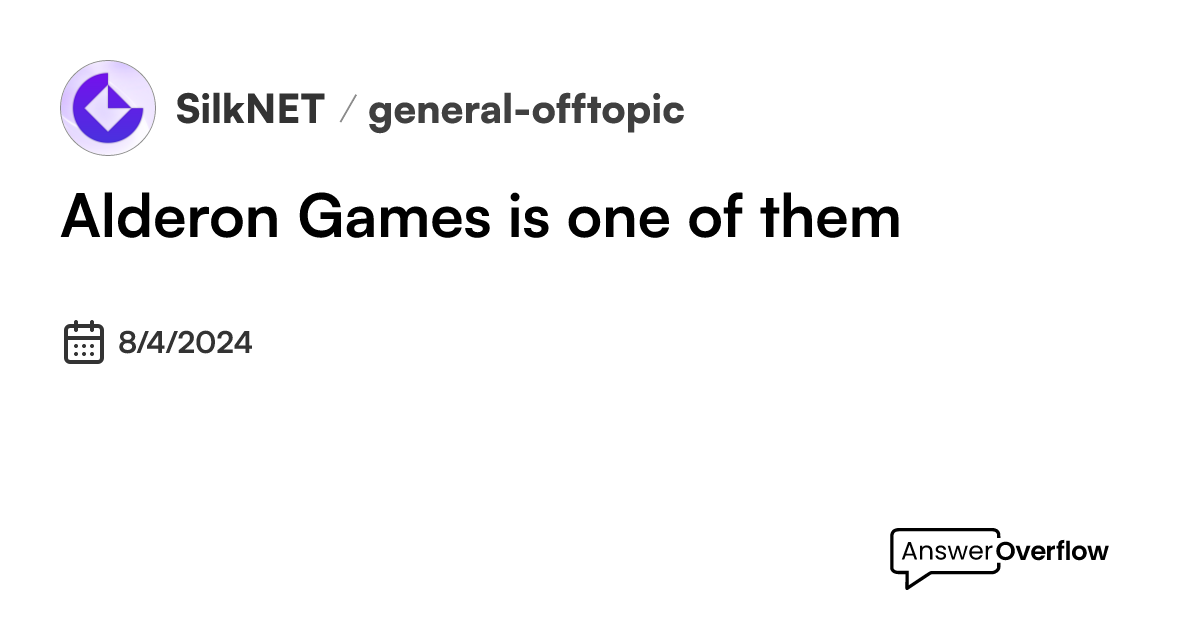 Alderon Games is one of them - Silk.NET