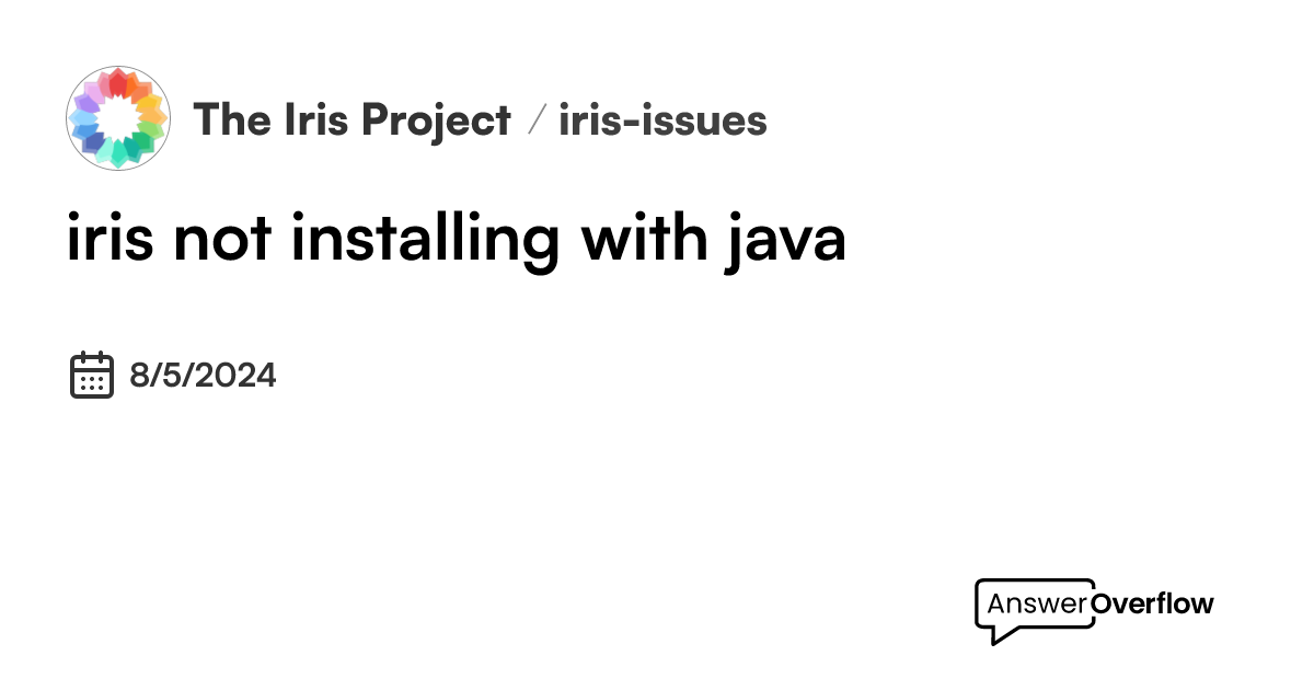 iris not installing with java - The Iris Project