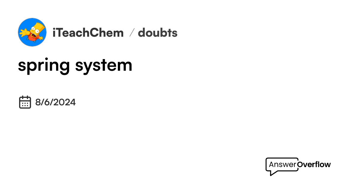 spring system - iTeachChem