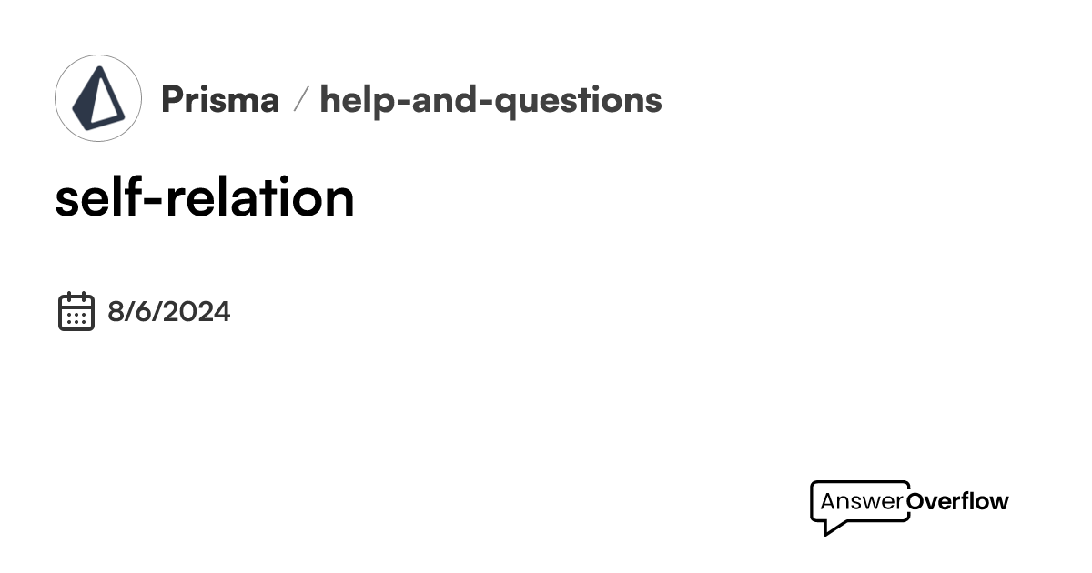 self-relation - Prisma